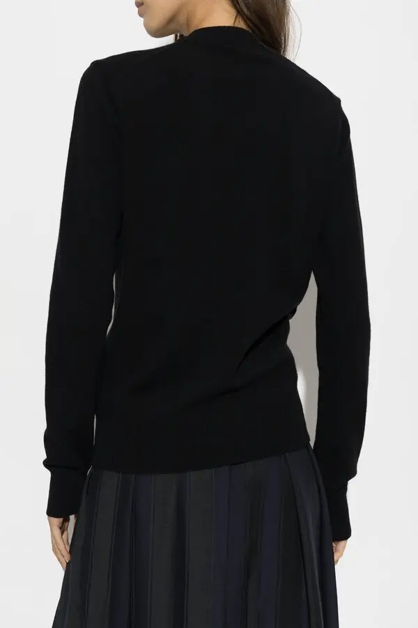 Play Comme Des Garcon Wool Cardigan With Logo Patch