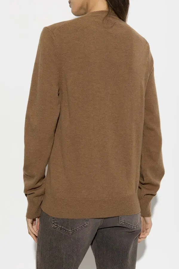 Play Comme Des Garcon Wool Cardigan With Logo Patch