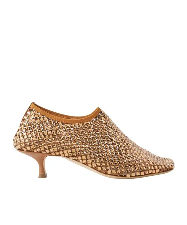 Christopher Esber Crystal-embellished Mesh Pumps - Brown