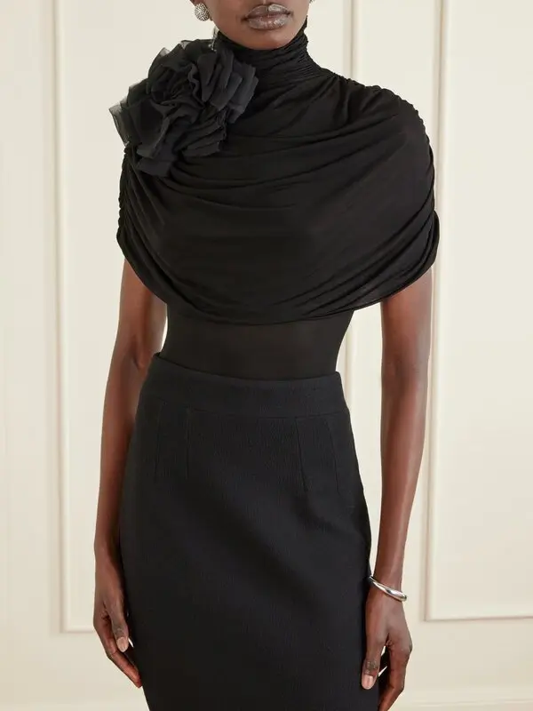 Magda Butrym Draped High-neck Bodysuit