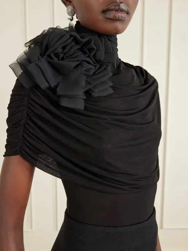 Magda Butrym Draped High-neck Bodysuit