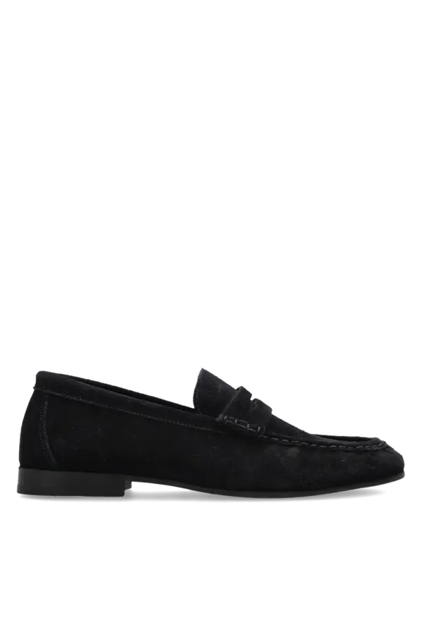 POSA Penny Loafers In Suede - Navy Blue