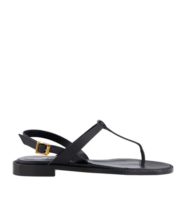 Manolo Blahnik Open-toed Flat Sandals - Black