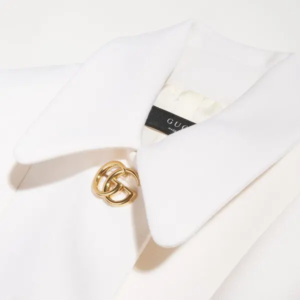 Gucci Wool Natté Coat With Double G Button