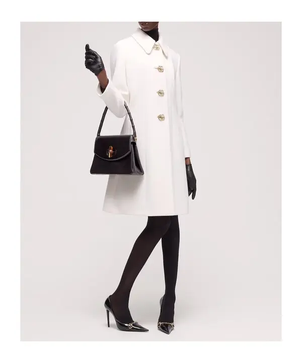 Gucci Wool Natté Coat With Double G Button