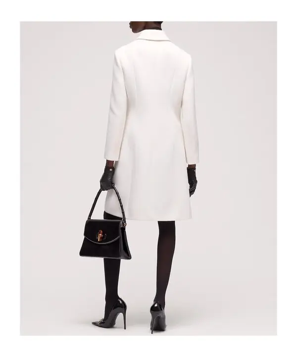 Gucci Wool Natté Coat With Double G Button