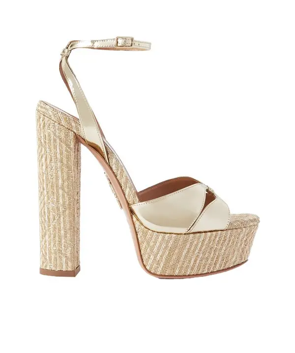 AQUAZZURA Open-toed High-heeled Sandals - Golden