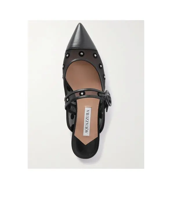 AQUAZZURA Crystal-embellished Mules