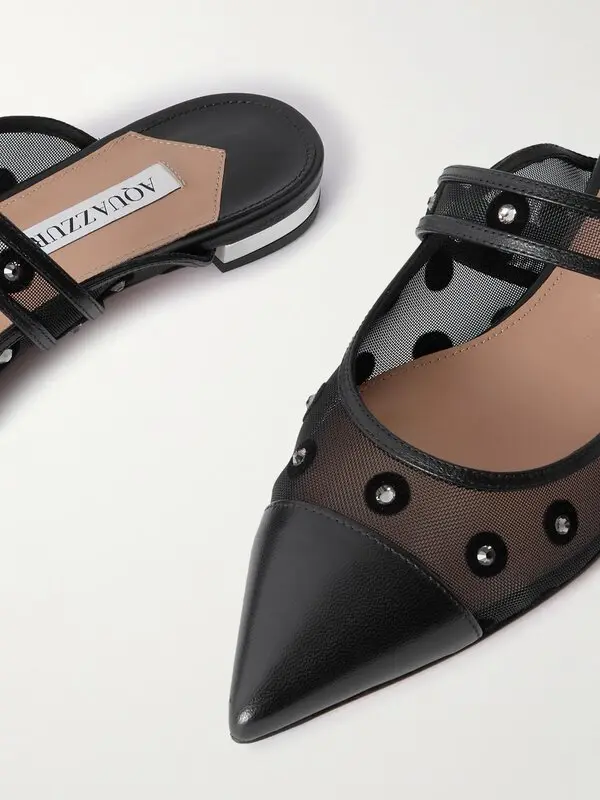 AQUAZZURA Crystal-embellished Mules