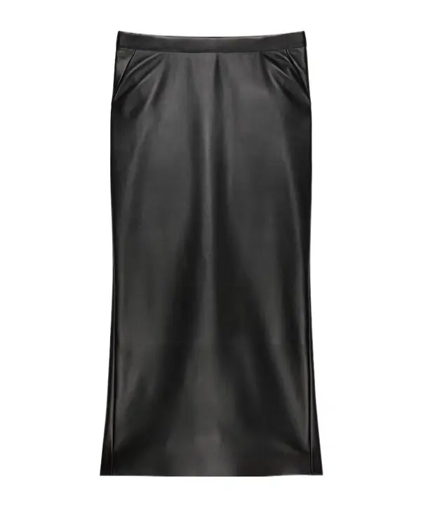 Givenchy Midi Kickback Skirt In Nappa Leather