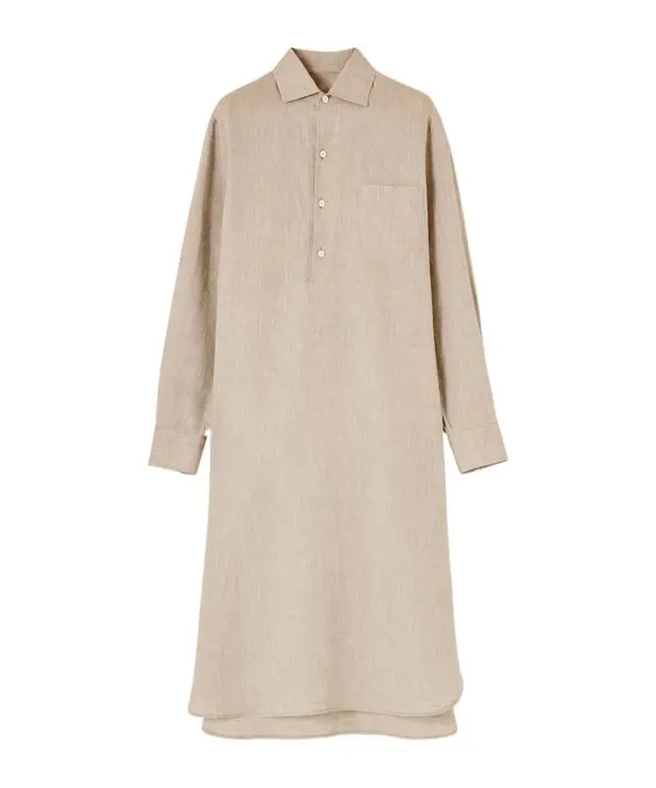 Loro Piana Long Sleeve Shirt Dress - Pine Bark