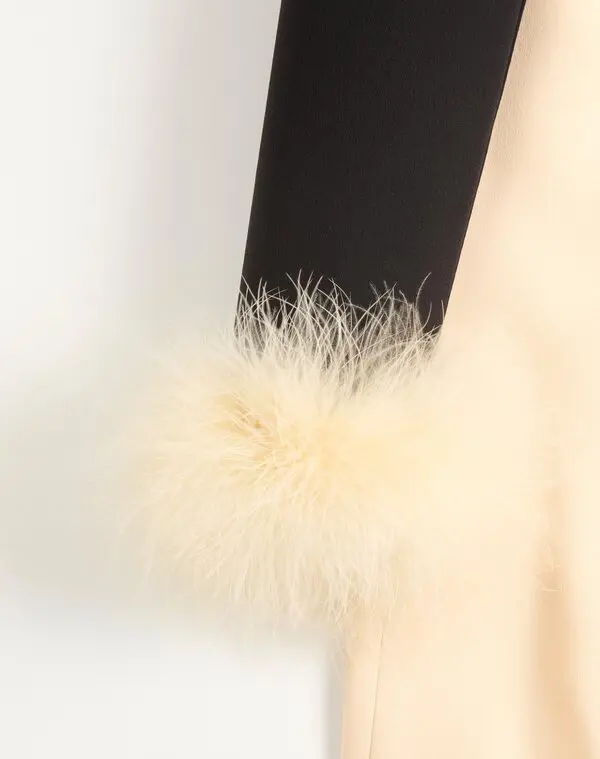 Valentino Garavani Cady Couture Long Dress With Feathers