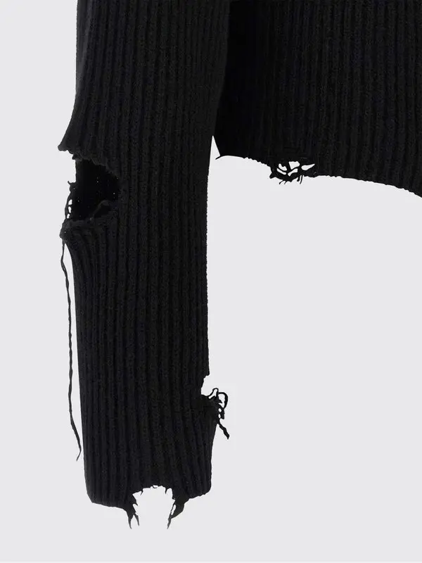 HAIKURE Lover Distressed Cropped Knitted Sweater
