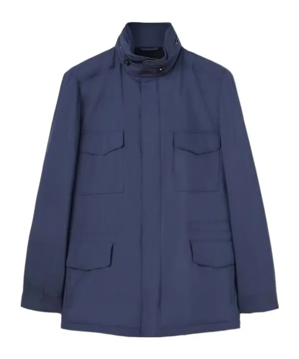 Loro Piana Traveller High-neck Jacket - Navy Blue
