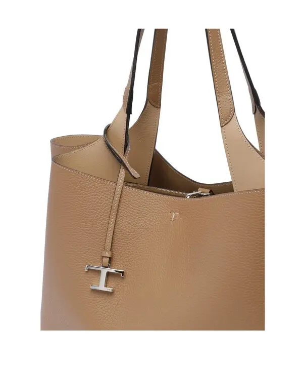 TOD'S T Timeless Logo Plaque Medium Tote Bag