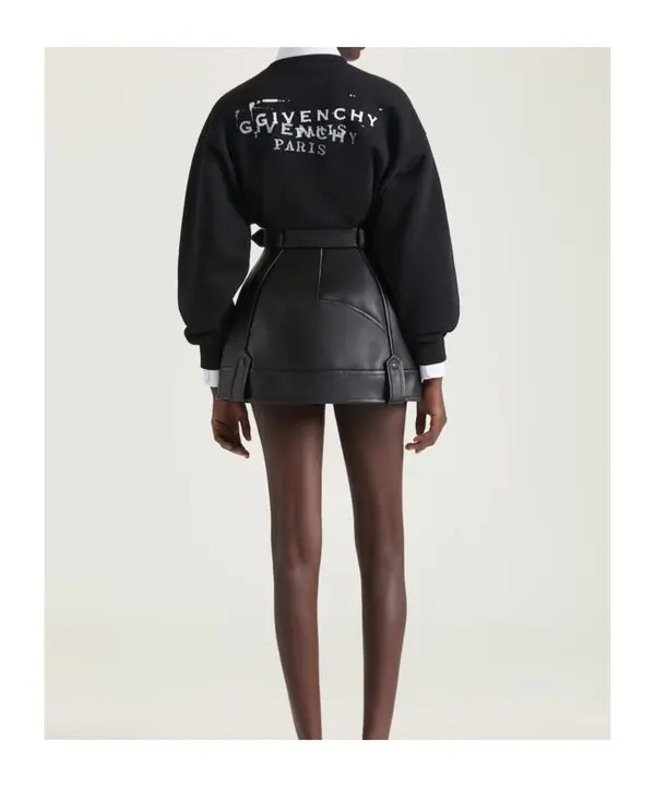 Givenchy Mini Biker Skirt In Nappa Leather
