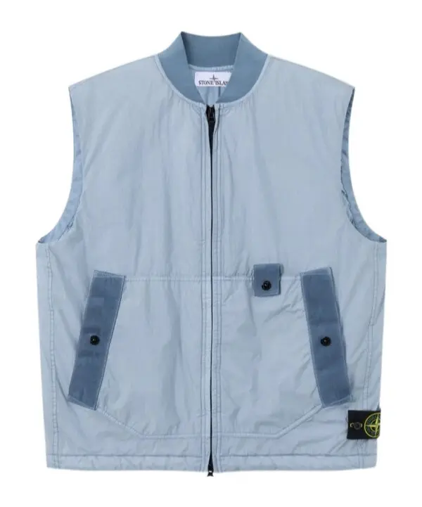 Stone Island Wind-resistant Padded Vest With Anti-drop - Ash Grey