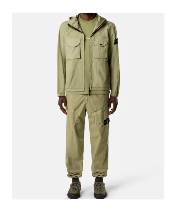 Stone Island Comfort-fit Hooded Zip-up Overshirt - Laurel Green