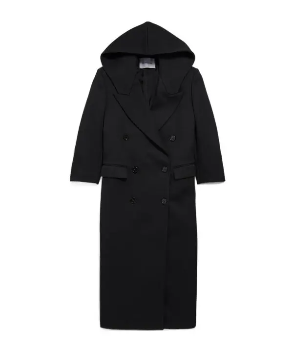Balenciaga Maxi Hooded Coat - Black