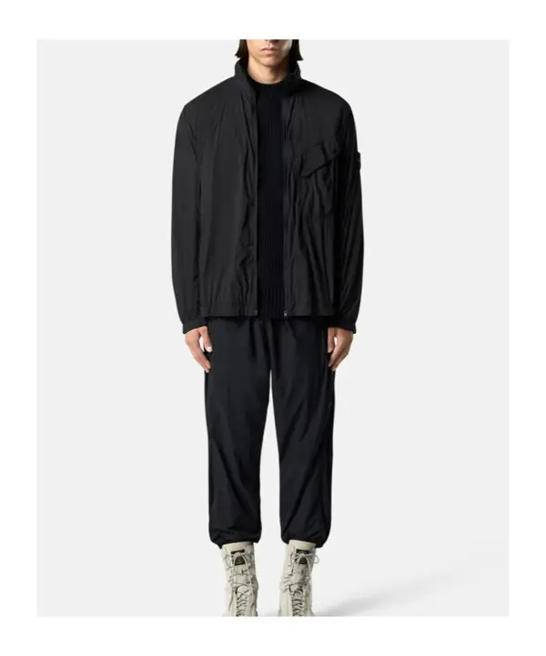 Stone Island Comfort-fit Zip-up Overshirt - Black