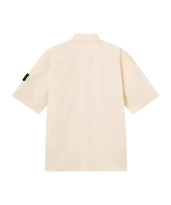 Stone Island Comfort-fit Short-sleeve Shirt With Chest Pockets - Ivory