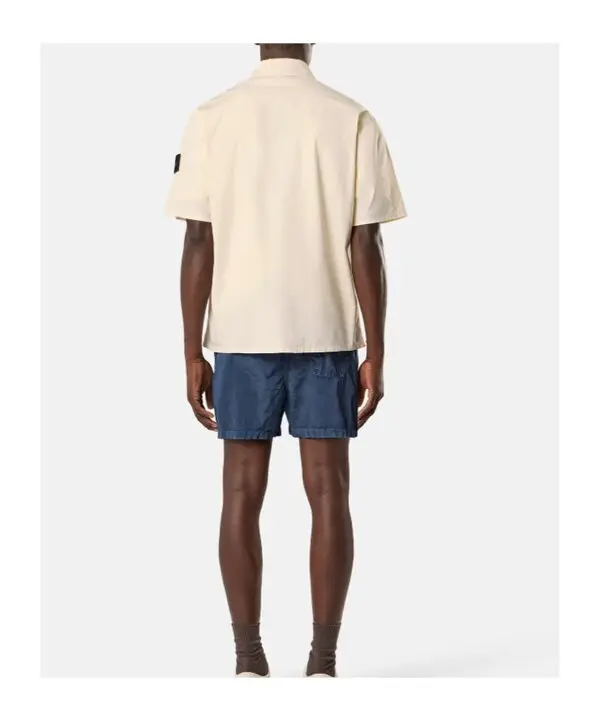 Stone Island Comfort-fit Short-sleeve Shirt With Chest Pockets - Ivory