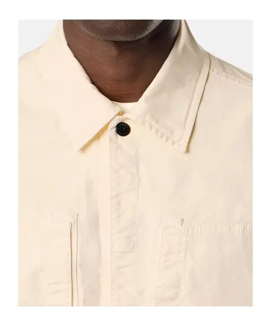Stone Island Comfort-fit Short-sleeve Shirt With Chest Pockets - Ivory