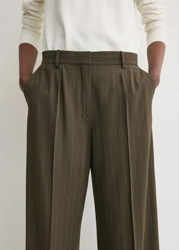 TOTEME Pinstripe Wide Trousers