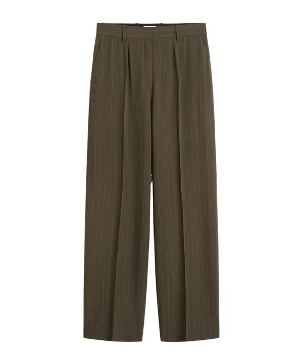 TOTEME Pinstripe Wide-leg Trousers - Pepper