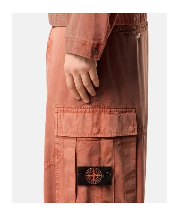 Stone Island Loose-fit Cargo Trousers With Drawstring Cuffs