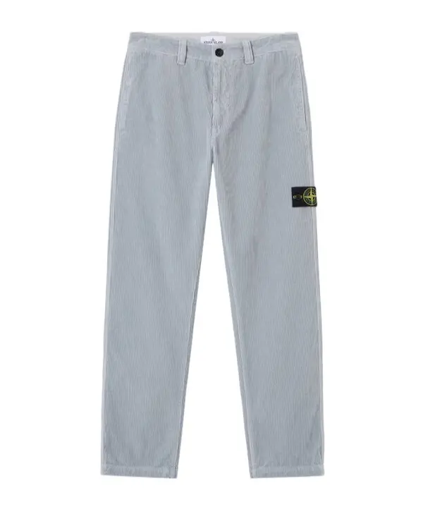 Stone Island Regular-fit Chino Trousers With Contrast Pocket - Ash Grey