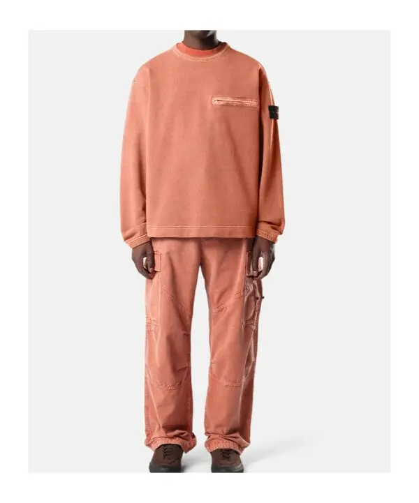 Stone Island Oversized-fit Crewneck Sweatshirt With Chest Pocket