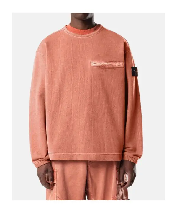 Stone Island Oversized-fit Crewneck Sweatshirt With Chest Pocket