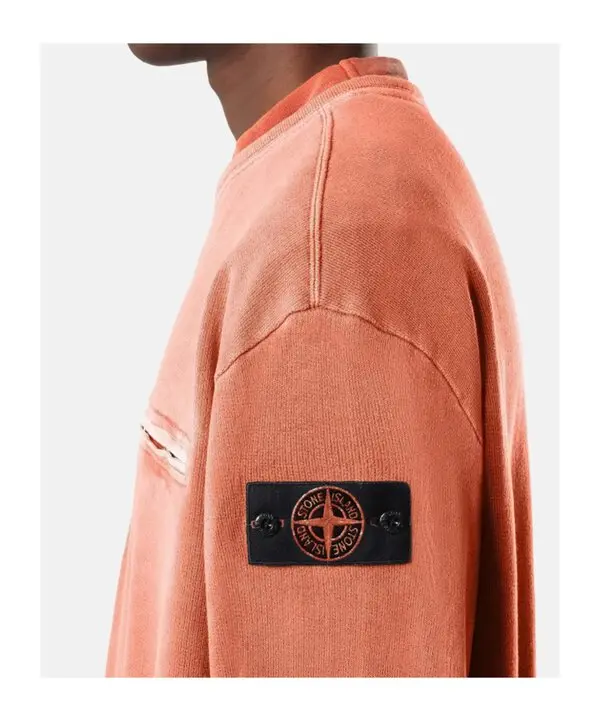 Stone Island Oversized-fit Crewneck Sweatshirt With Chest Pocket
