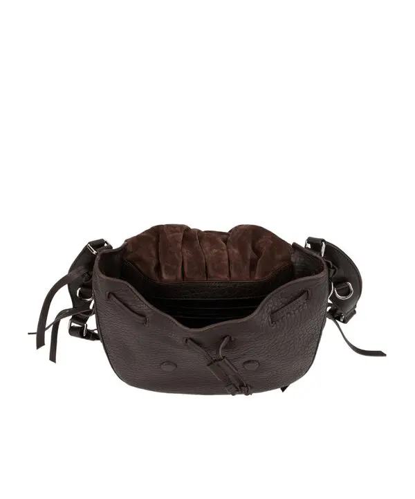 Isabel Marant Étoile Adjustable Shoulder Bag With Drawstring And Tassels - Brown