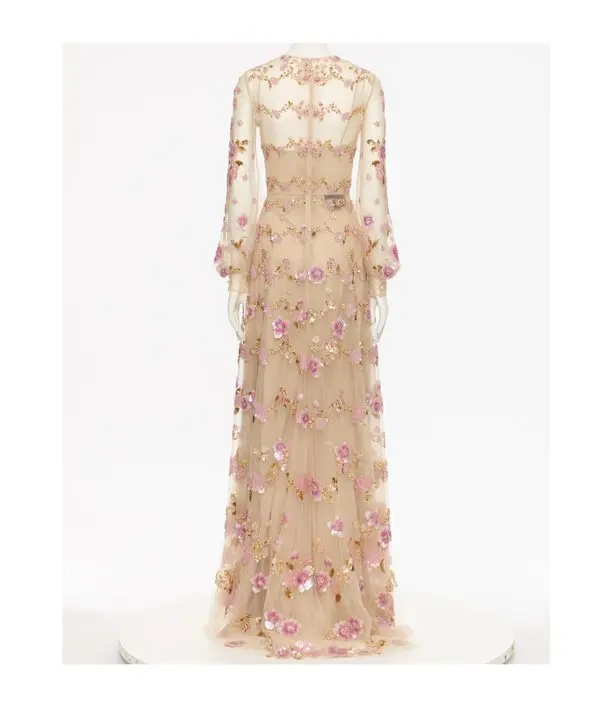 Valentino Garavani Long Sleeve Sequin Embellished Dress