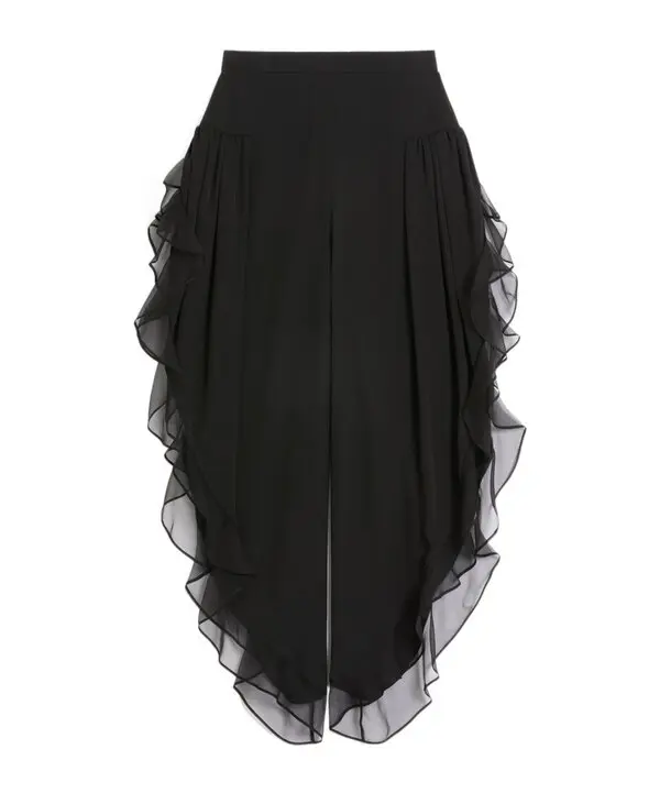 Valentino Garavani Ruffled Trim Ballon Trousers