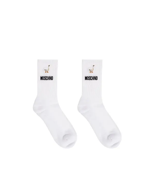 Moschino Logo Socks - White