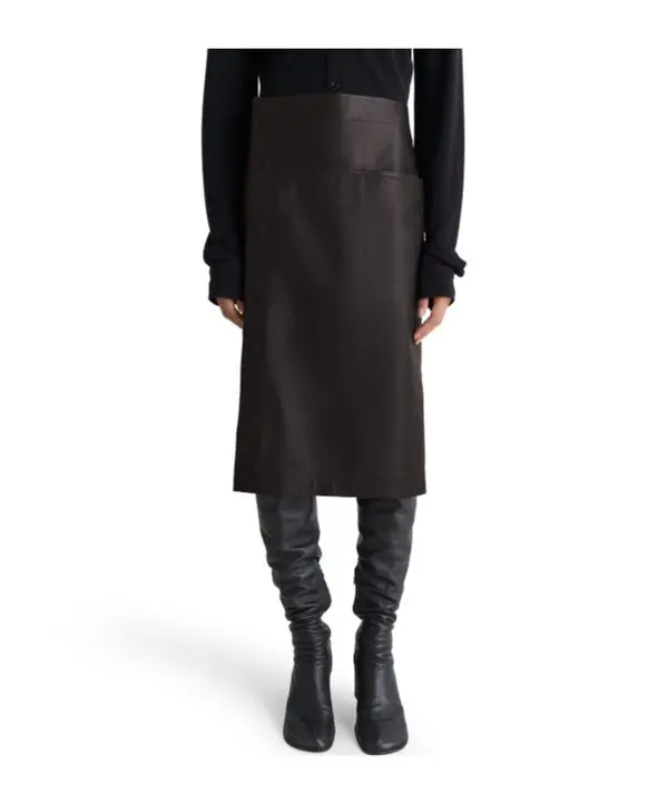 LEMAIRE Leather Wrapover Midi Skirt
