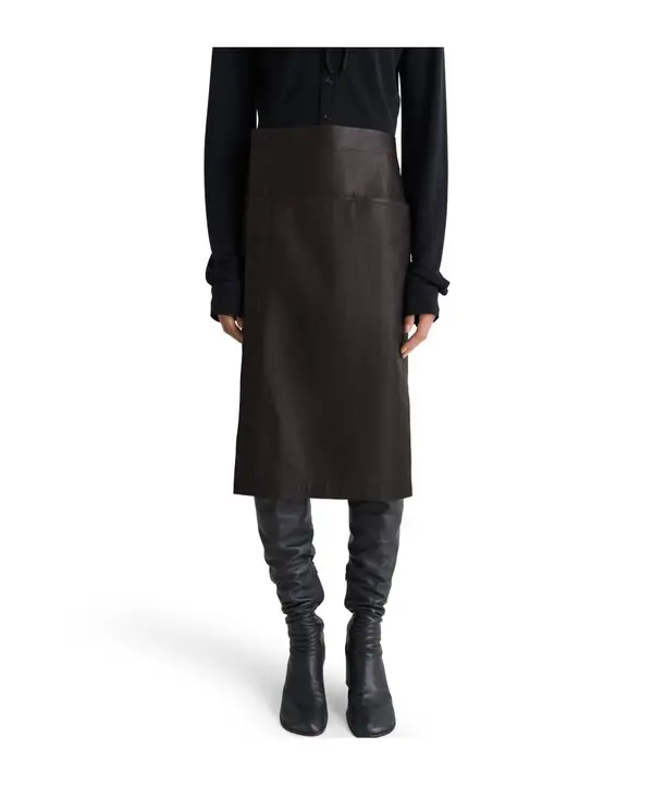 LEMAIRE Leather Wrapover Midi Skirt