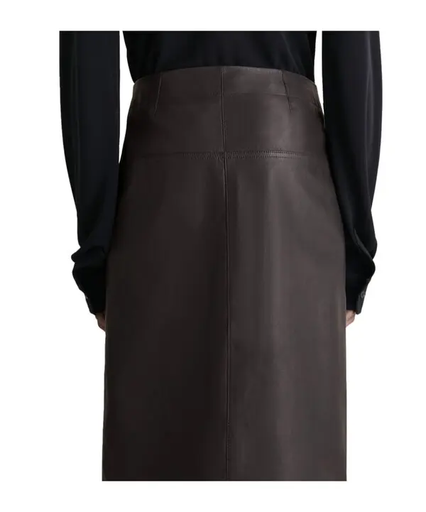 LEMAIRE Leather Wrapover Midi Skirt