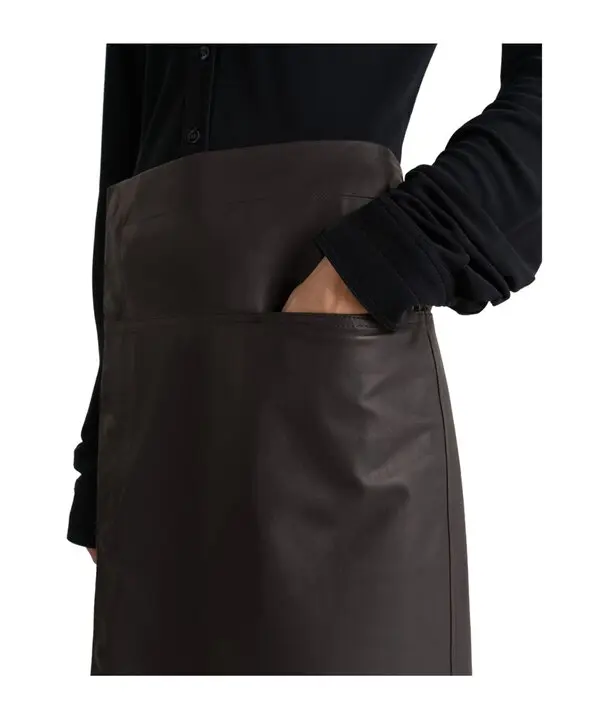 LEMAIRE Leather Wrapover Midi Skirt