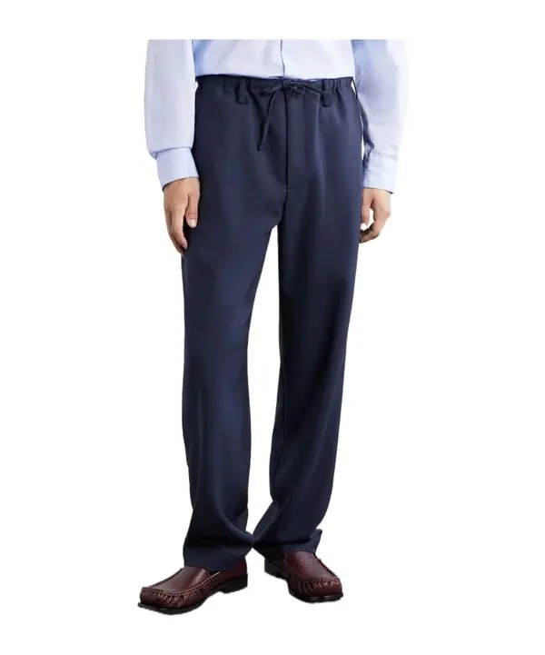Dries Van Noten Straight-leg Drawstring Trousers - Blue