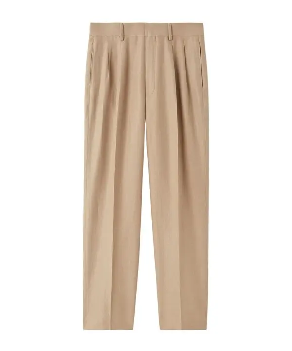 Loro Piana Buxton Trousers With Double Pleat - Elm