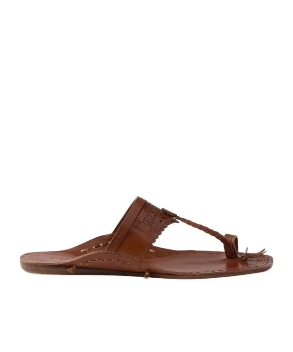 Prada Square-toe Flat Sandals - Brandy Color
