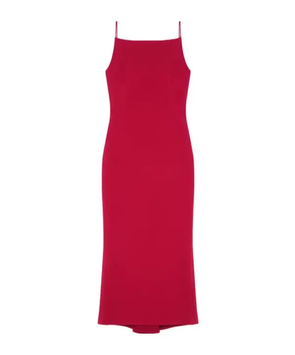 Givenchy Sliced Midi Dress In Crepe Cady - Red