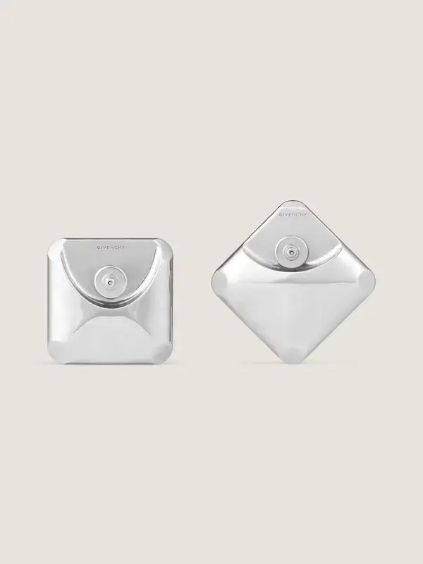 Givenchy Sculpt Asymmetric Earrings In Metal And Leather