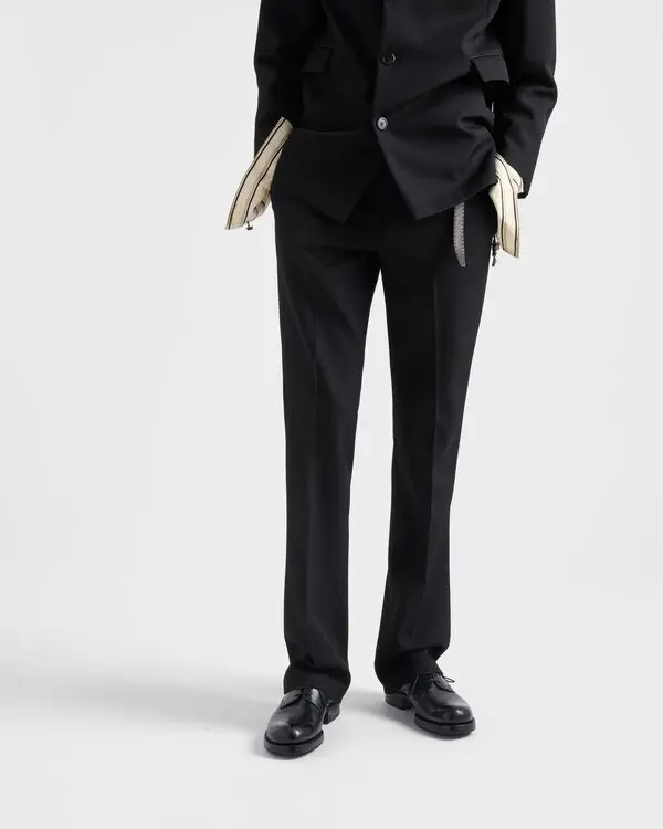 Prada Straight-leg Tailored Wool Trousers