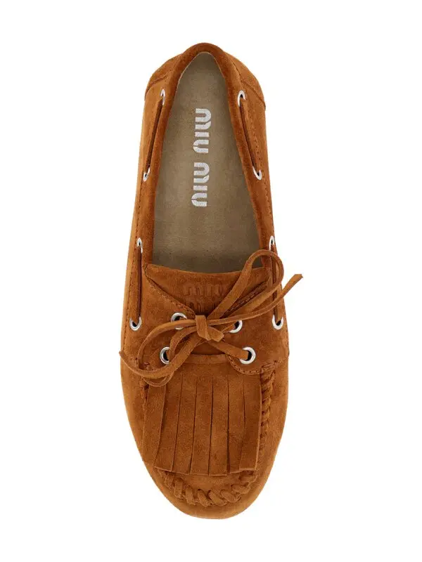 Miu Miu Fringed Suede Loafers