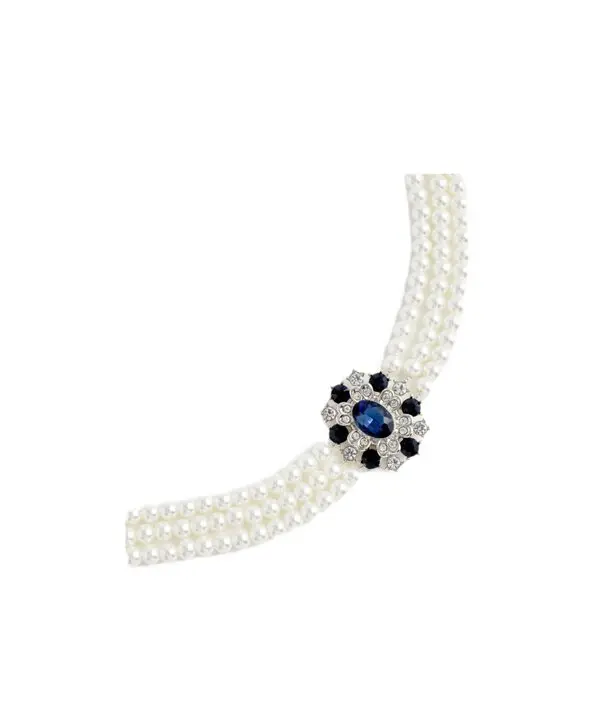 SELF-PORTRAIT Double-stranded Pearl And Crystal Choker